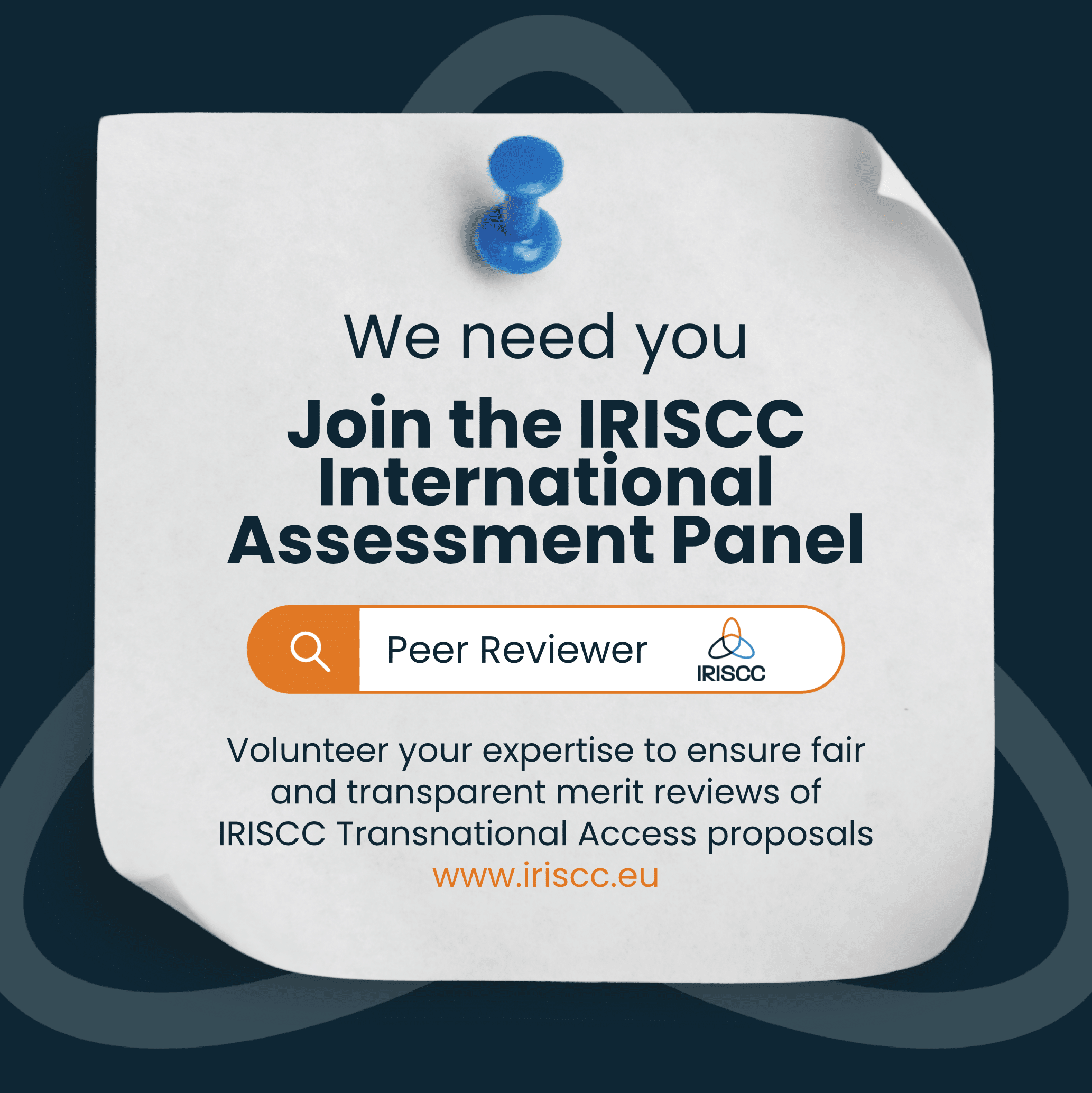 Call for expression of interest to volunteer as a peer reviewer for the IRISCC Transnational ...